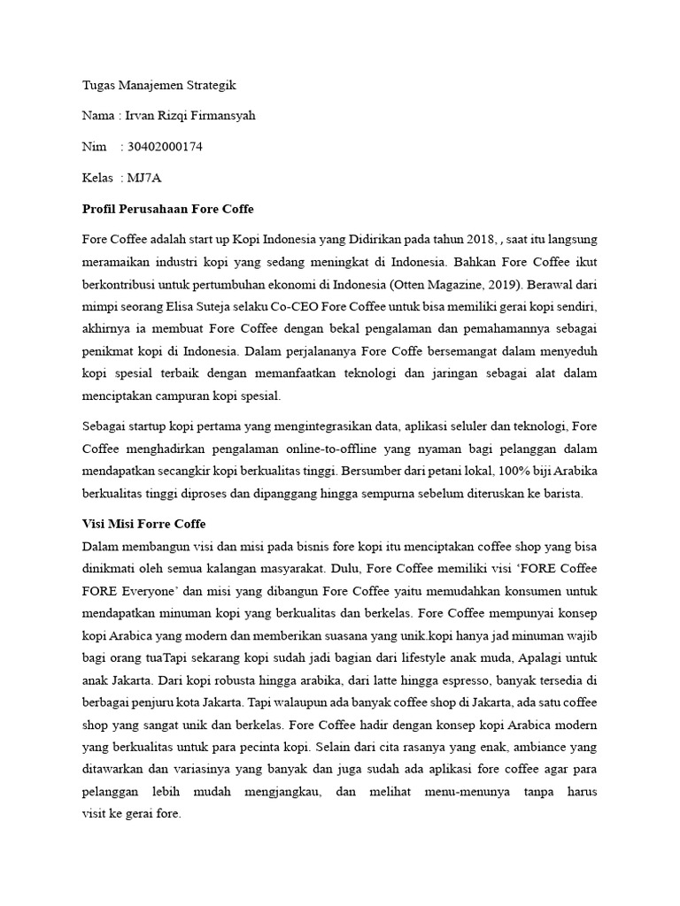 Fore Coffee Tugas | PDF