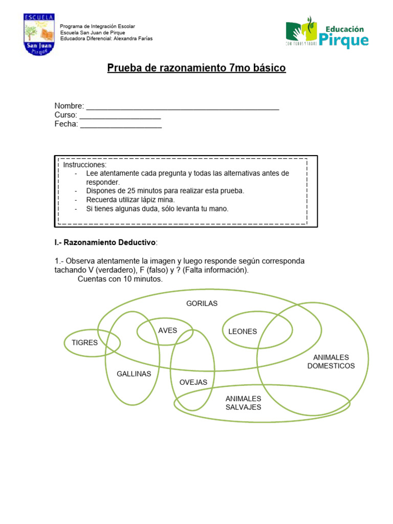 Prueba Completa de 7mo Básico | PDF