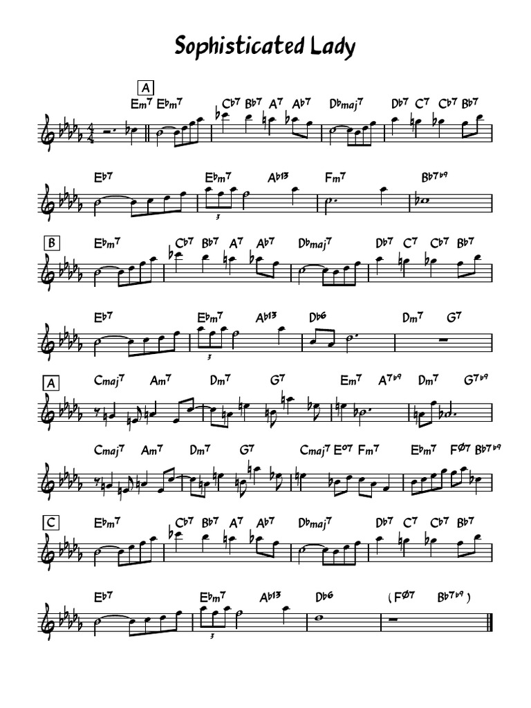 Sophisticated Lady Chords and Lead Sheet | PDF