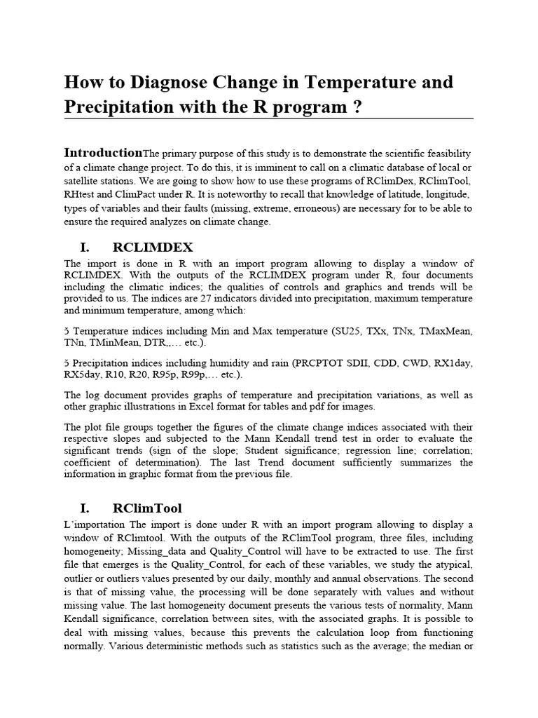 Temperature and Rainfall Change Analysis With R Program | Download Free PDF | Climate ...