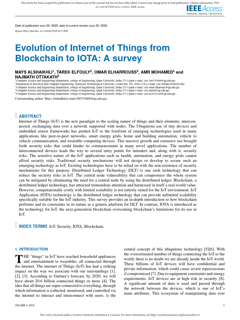 Evolution of Internet of Things From Blockchain To | PDF | Internet Of ...