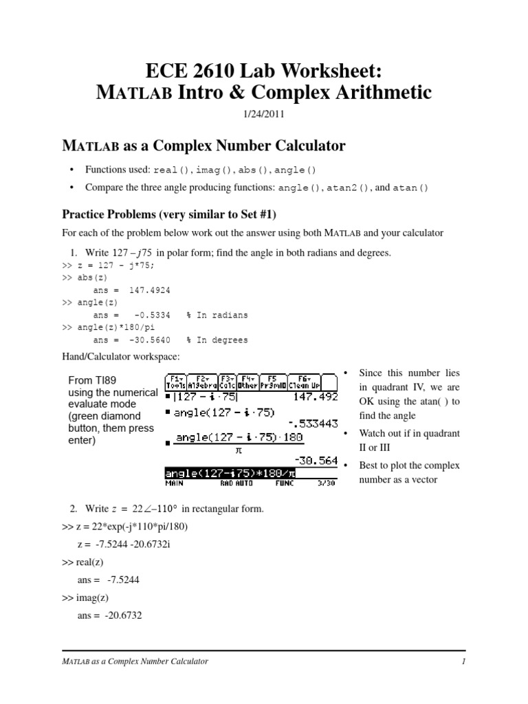 Complex Math Solved | PDF | Complex Number | Matlab Complex Math Solved | PDF | Complex Number | Matlab