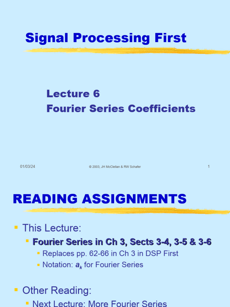 Lecture 6 | PDF | Fourier Series | Electrical Engineering
