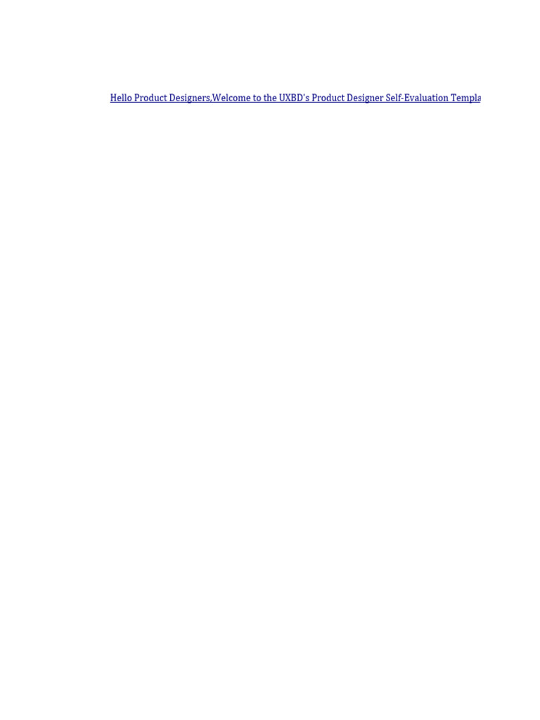 Self-Assessment For Product Designer - UX Bangladesh (Beta 0.2) | PDF ...