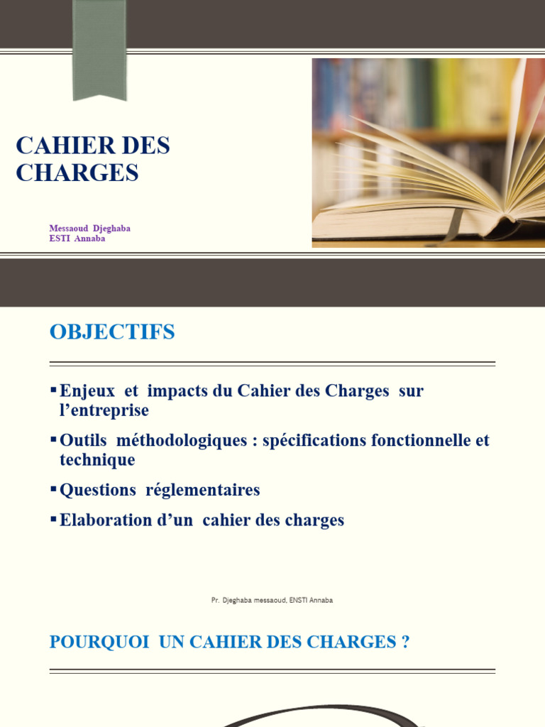 Cours Cahier Des Charges | PDF