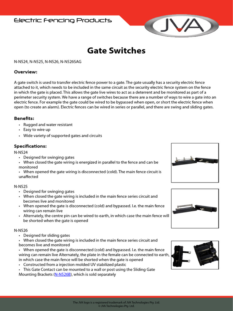 JVA Gate Switches | PDF