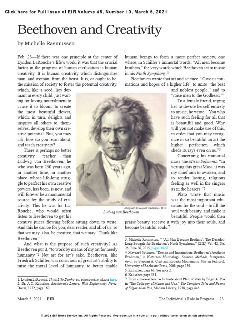 Beethoven's Influence on Creativity | PDF | Ludwig Van Beethoven ...
