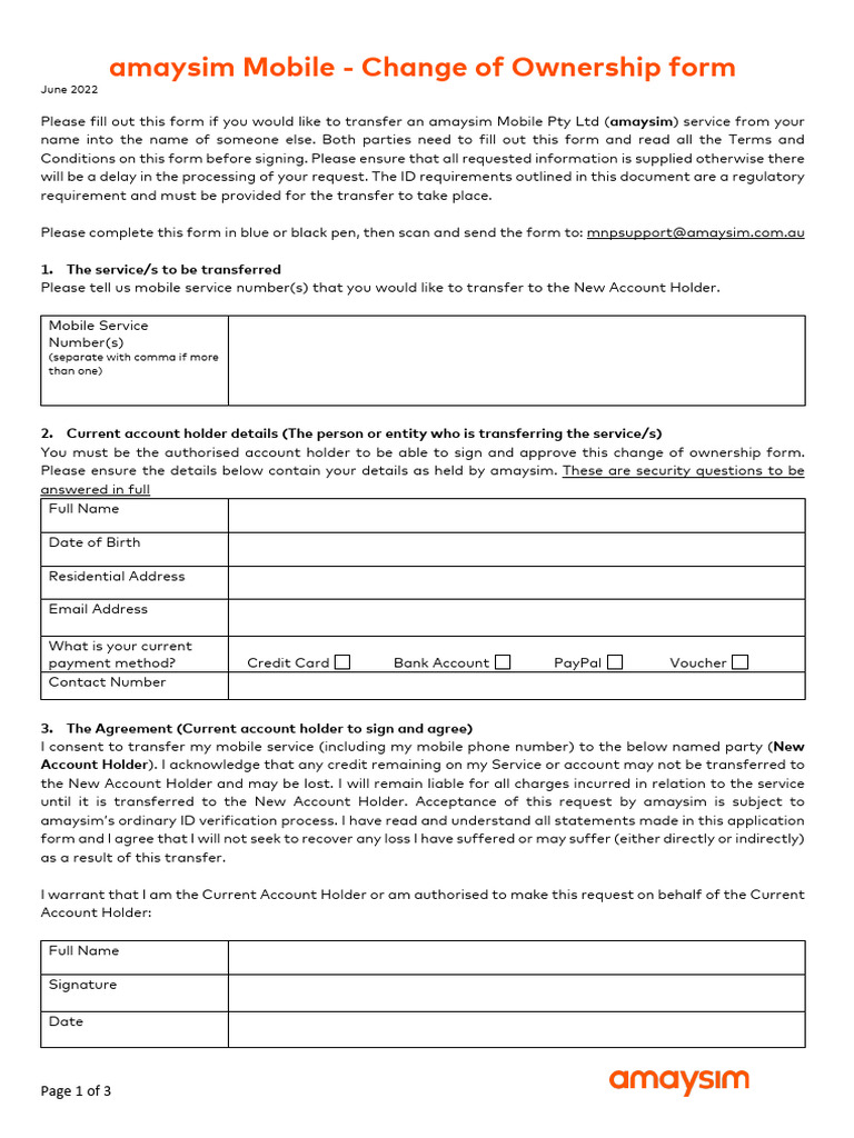 Change of Ownership | PDF | Identity Document | Service Industries