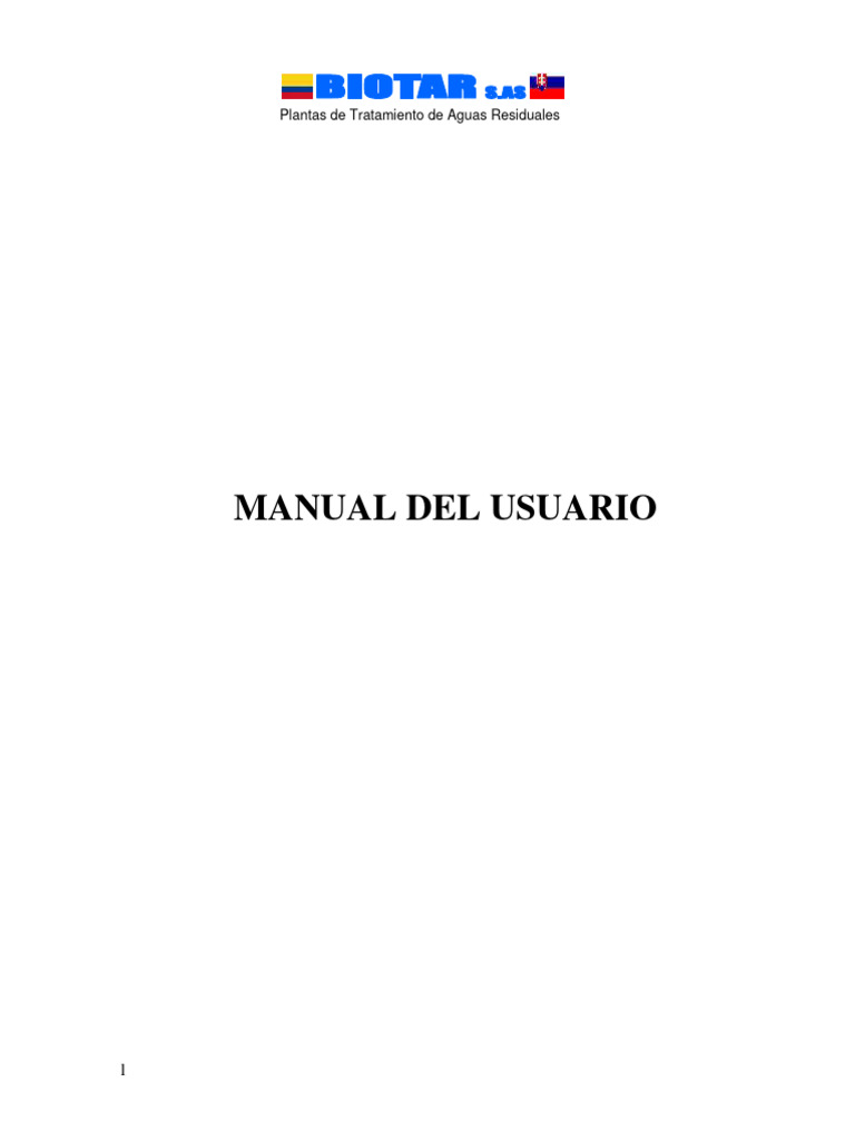 Manual Biotar Ptar 01.2021 | PDF | Aguas residuales | Tratamiento de aguas residuales