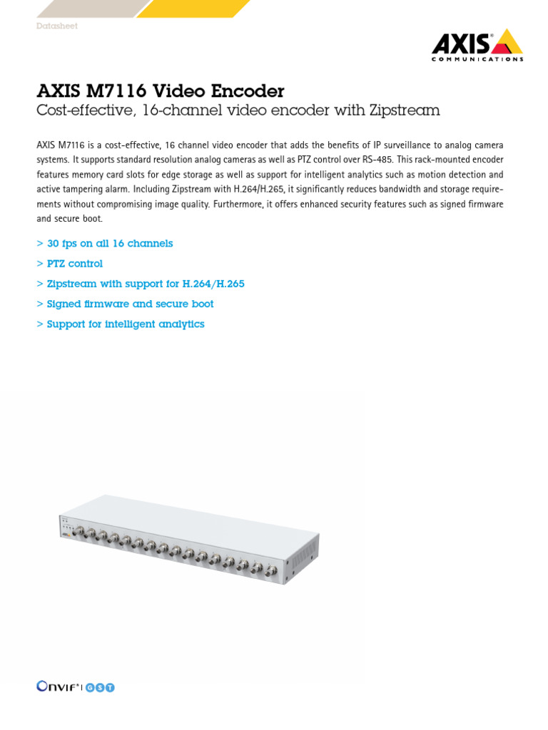 Datasheet Axis m7116 Video Encoder en US 367679 | PDF | Video | Data ...