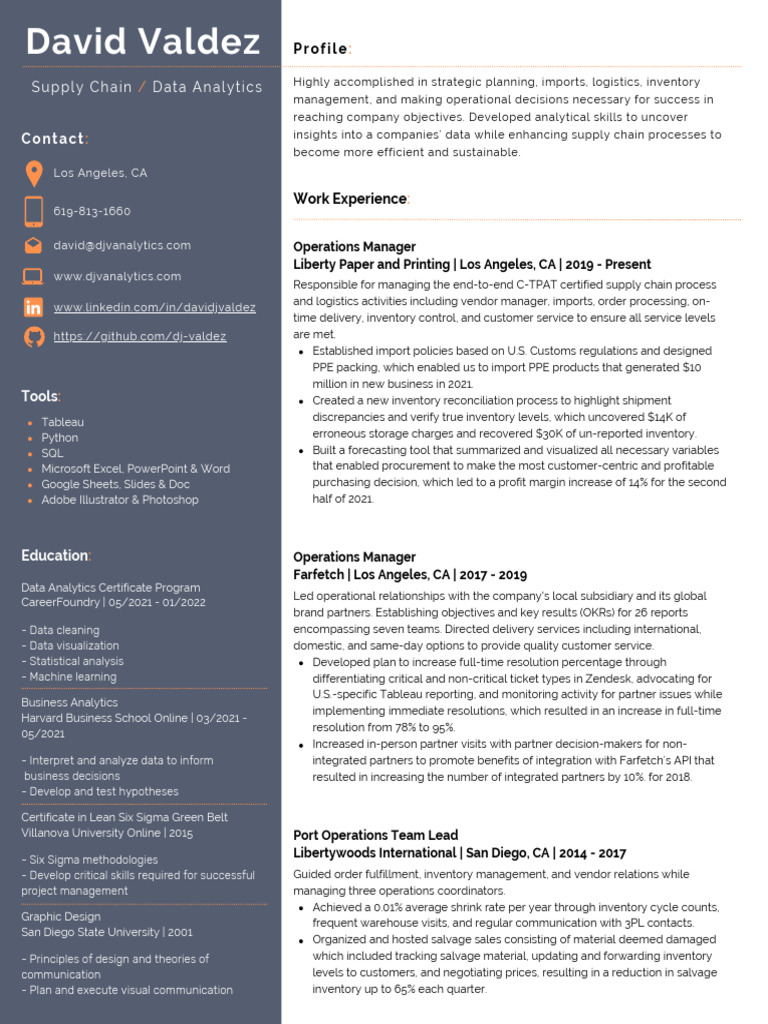 Valdez David Resume - Cover Letter | PDF