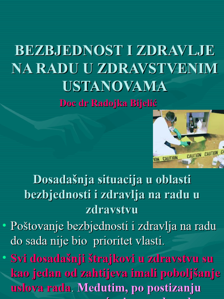 1.bezbednost I Zdravlje Na Radu Prof DR Jovica Jovanovic | PDF