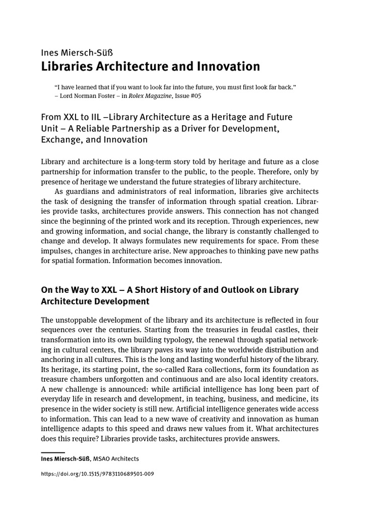 Libraries Architecture and Inovation | Download Free PDF | Innovation ...