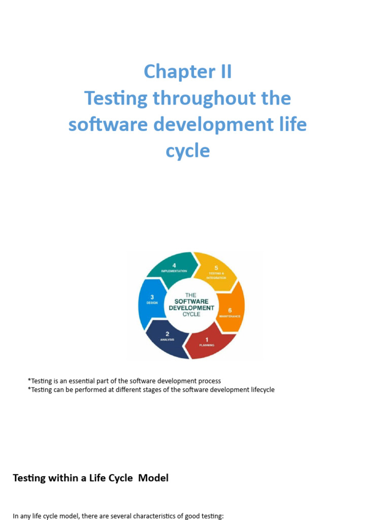 Chapter2 Testin G Through The SDLC | PDF | Software Testing | Software ...