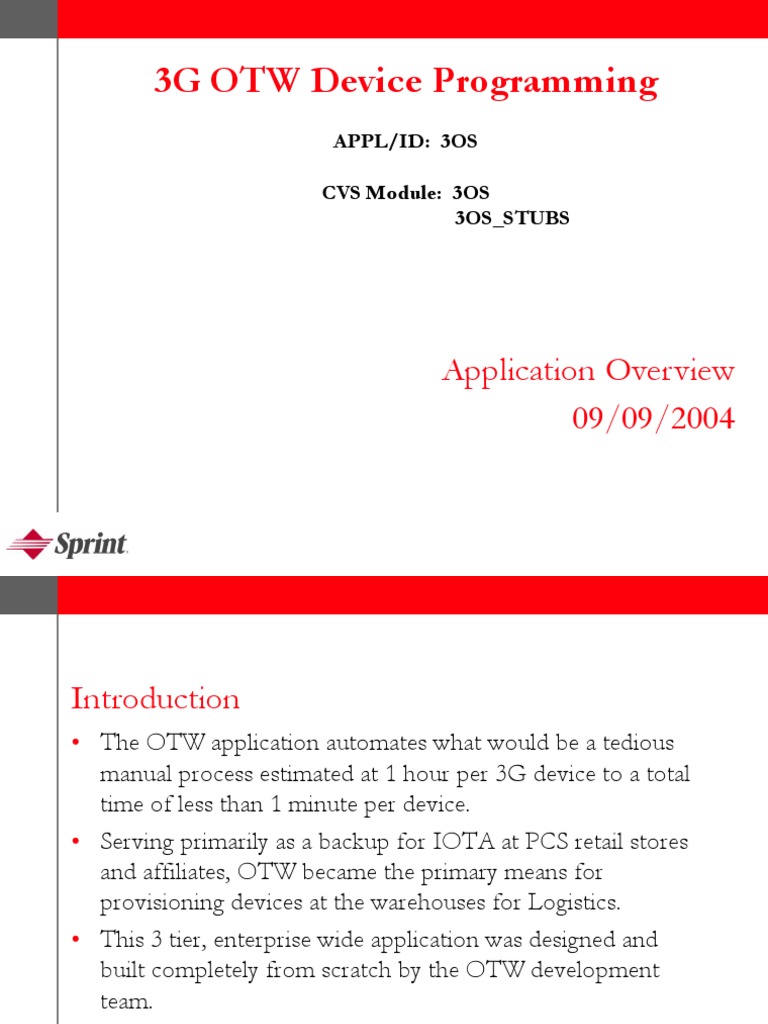 OTW OverView | PDF | Provisioning | Web Application