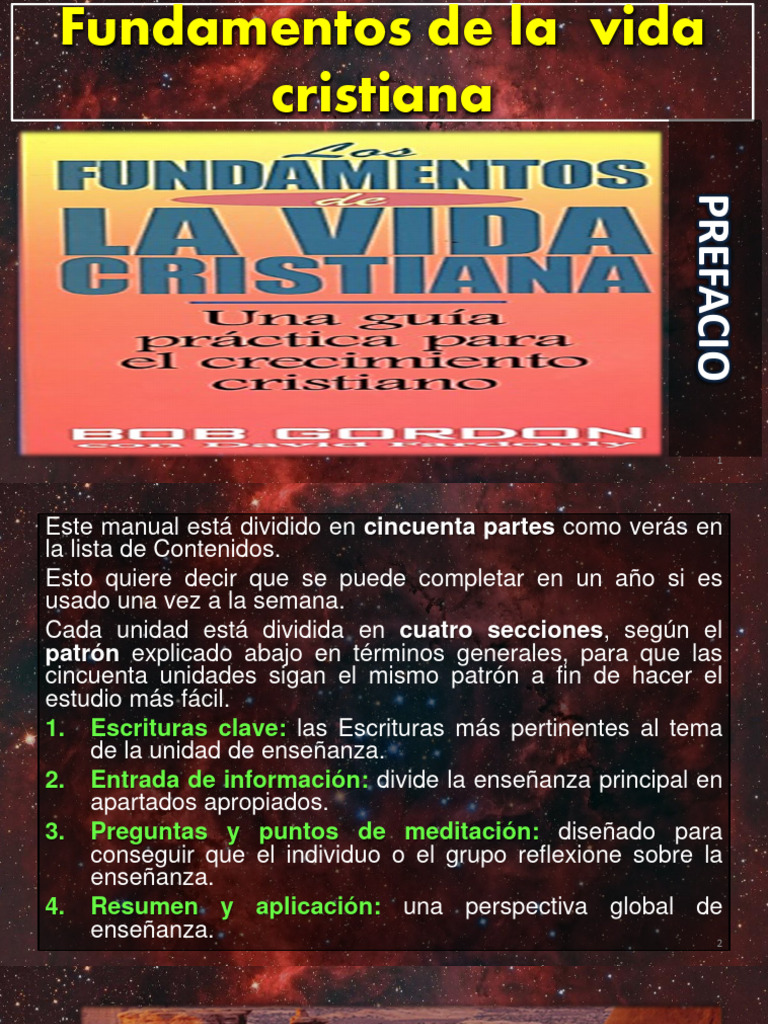 Fundamentos de La Vida Cristiana Prefacio Sección A | PDF | Cristo (título) | espíritu Santo