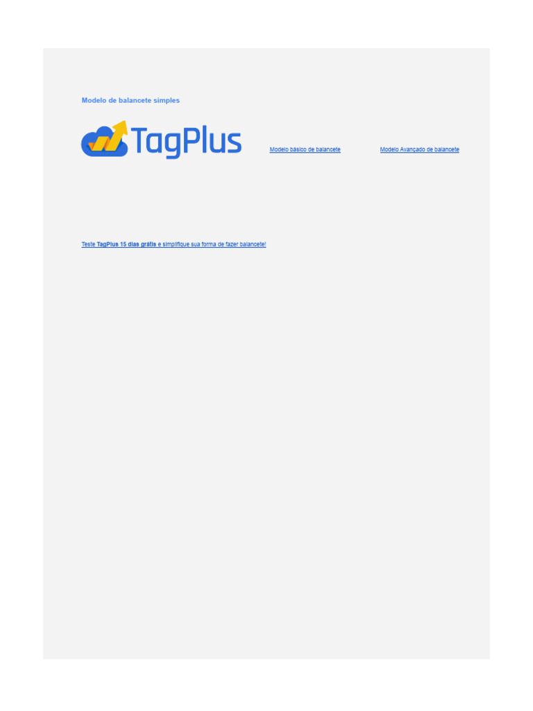 Modelo Simples de Balancete Contábil | PDF