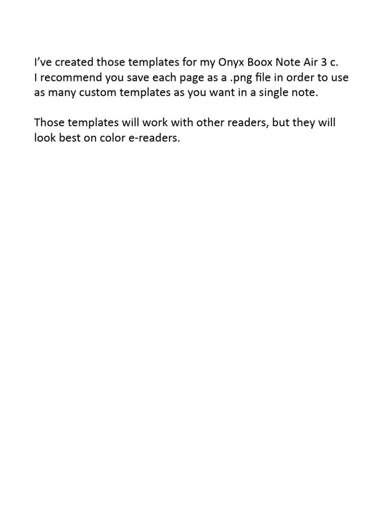 Free Onyx Boox Note Templates | PDF | Computers
