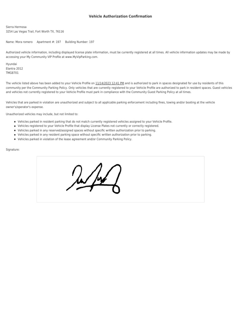 Vehicle Addendum | PDF