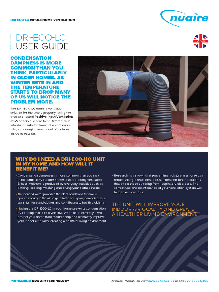 Nuaire Dri Eco LC Guide | PDF | Ventilation (Architecture) | Air Pollution