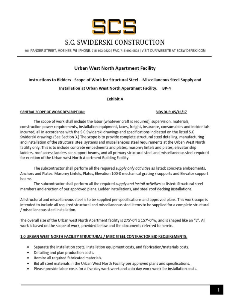 UW - BP 4 Structural Steel - Misc Steel | PDF