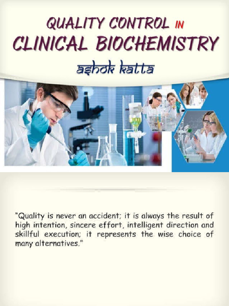 Quality Control in Clinical Biochemistry | PDF