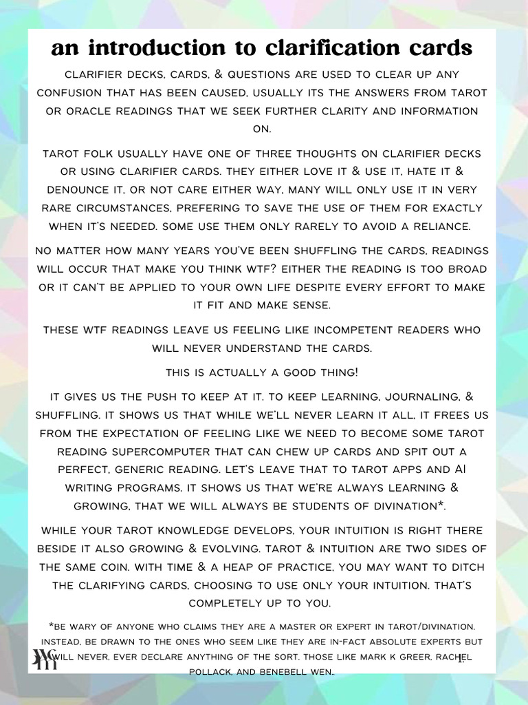 Certainchaosinstructions A4 | PDF | Divination | Tarot