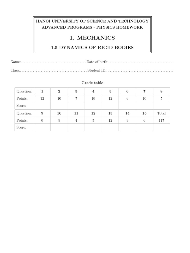 HW App2 105(s) | PDF | Force | Rotation Around A Fixed Axis