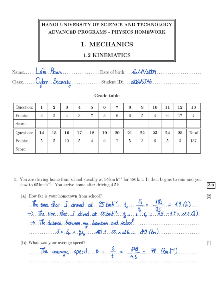 HW App2 102(s) | PDF | Velocity | Acceleration