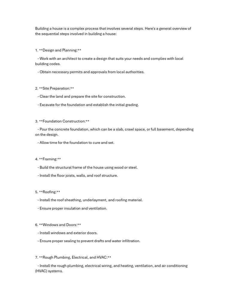 House Building Steps | PDF | Building Insulation | Basement