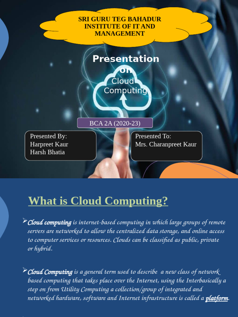 Presentation On Cloud Computing CE | PDF | Art | Computers