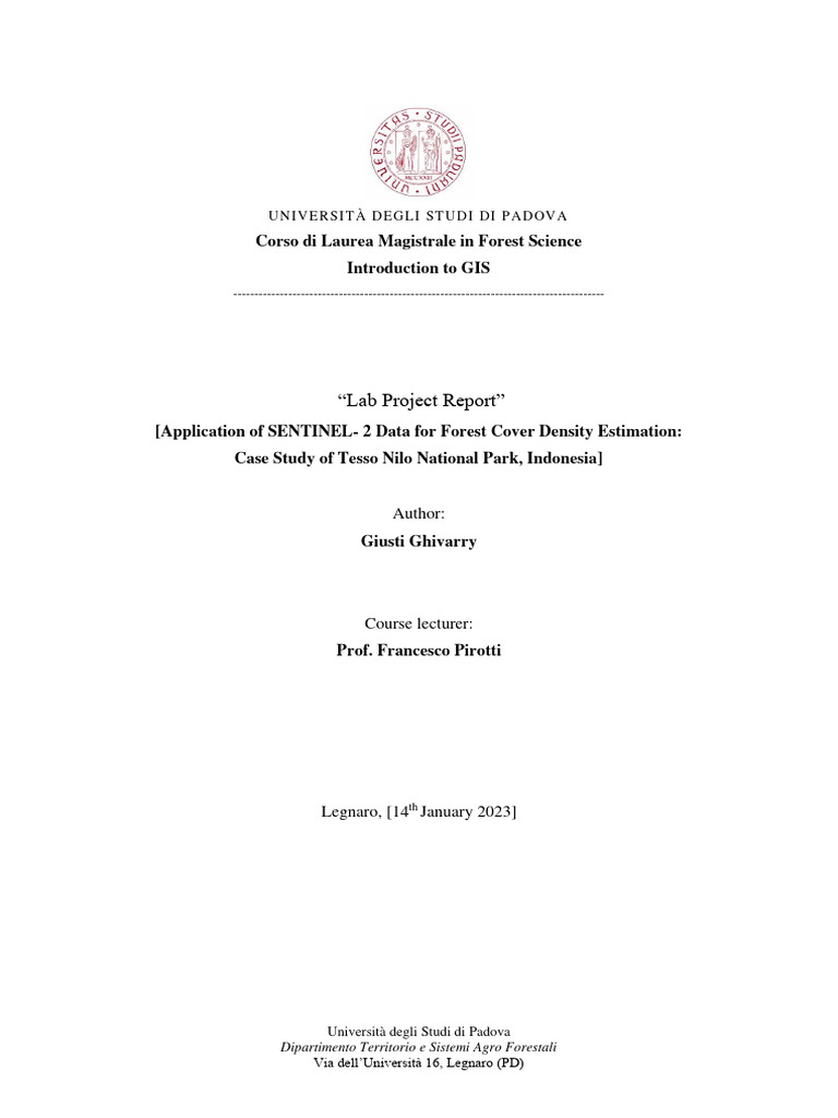 Giusti Ghivarry - Final Assignment - 20230110 - English | PDF | Infrared | Remote Sensing