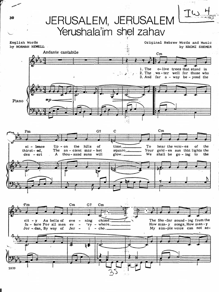 Yerushalim Shel Zahav | PDF