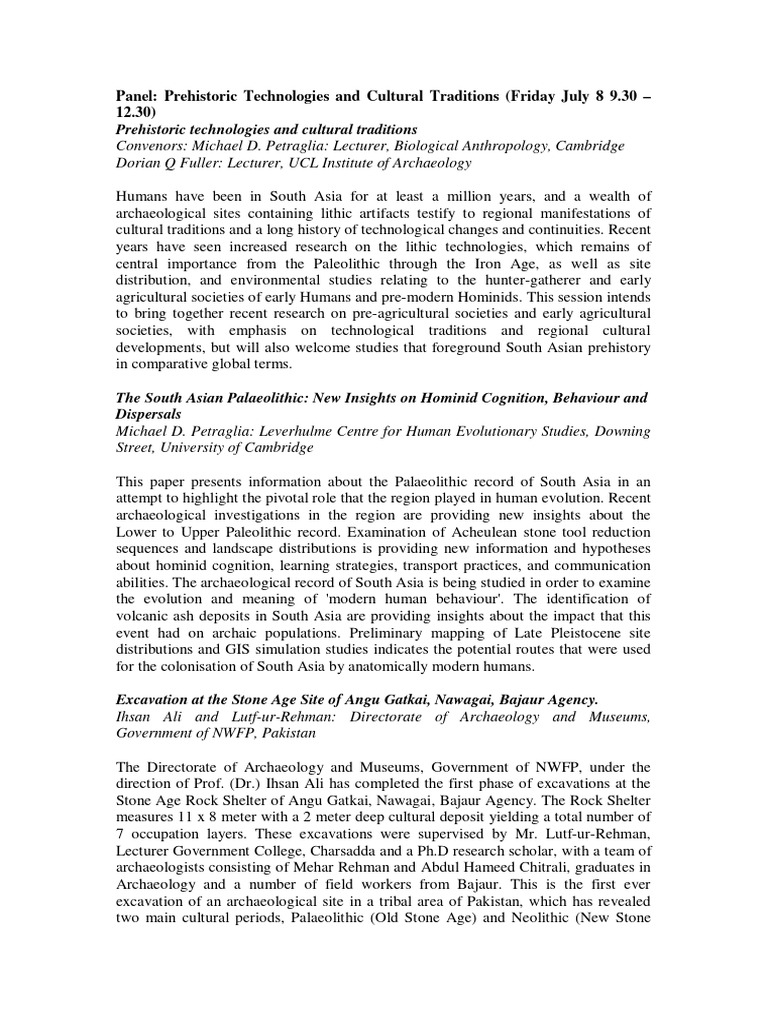 Prehistoric Technologies | PDF | Paleolithic | Stone Age