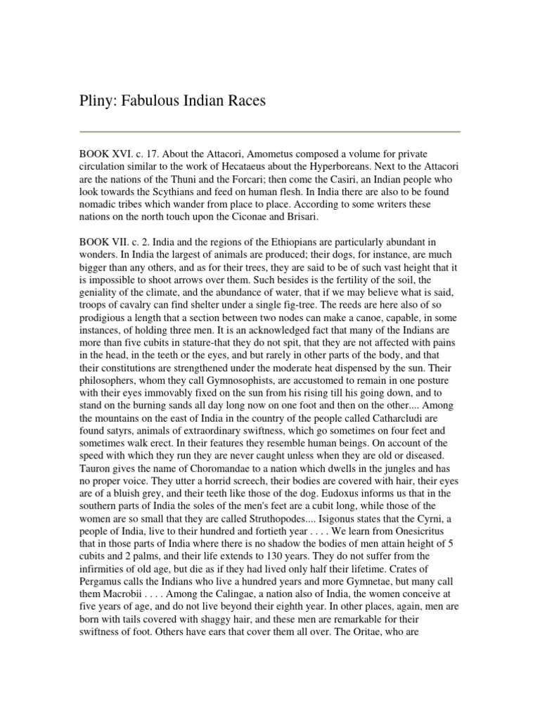 Ancient Indian Races and Wonders | PDF