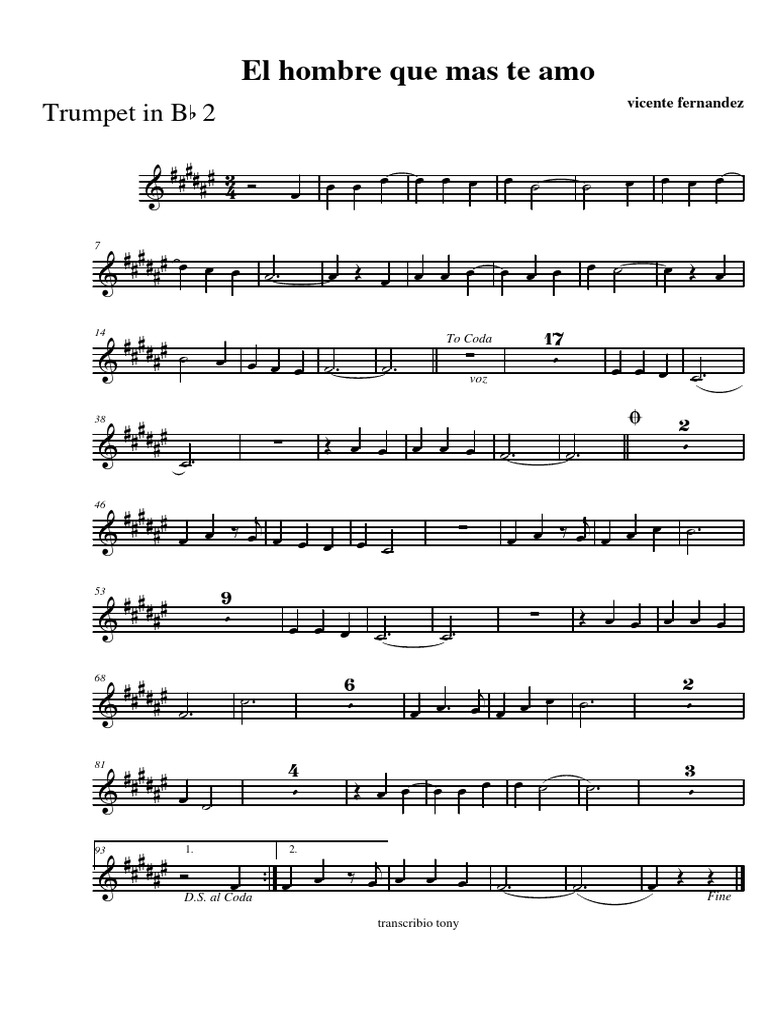 Finale 2006 - (El Hombre Q Mas Te Amo - 002 Trumpet in BB 2) | PDF