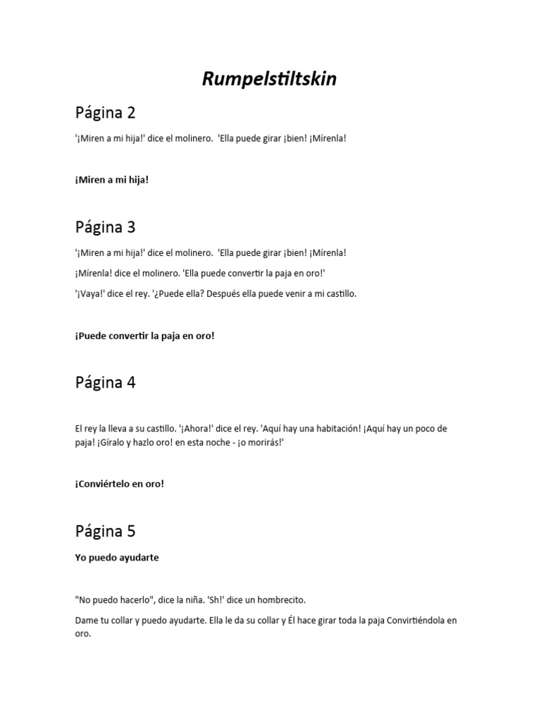 Rumpelstiltskin | PDF