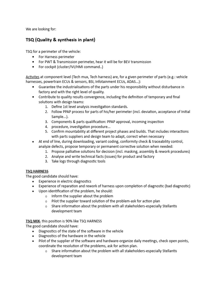 Job Description-Stellantis | PDF | Computing | Systems Engineering