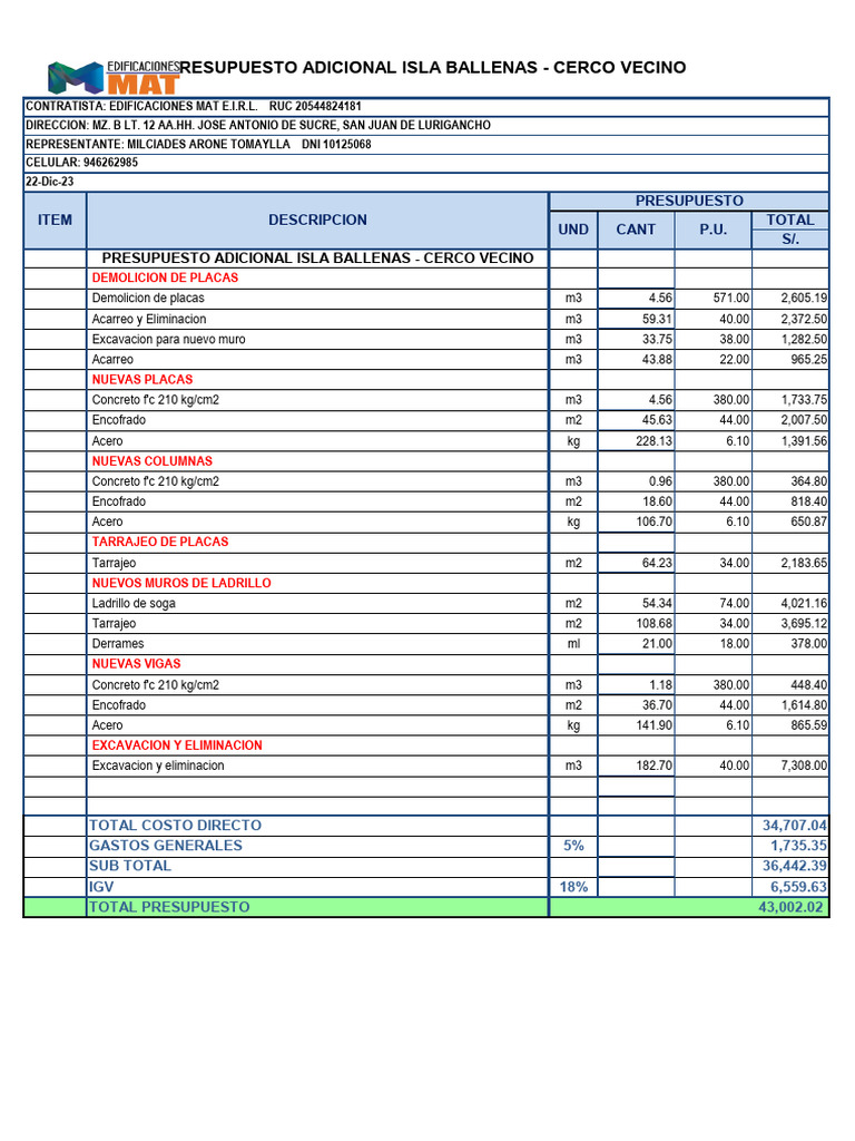 Adicional Vivienda Isla Ballenas Muro Vecino Final | PDF | Diseño arquitectonico | Arquitectura