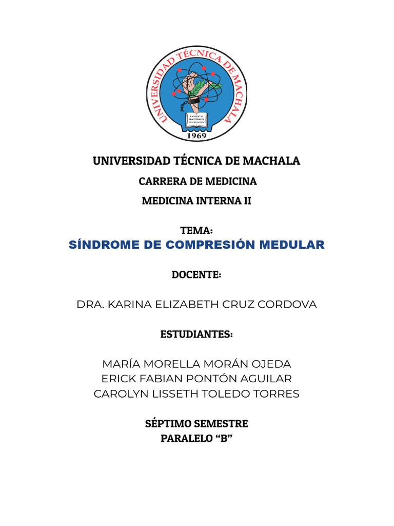 Síndrome de Compresión Medular Informe | PDF