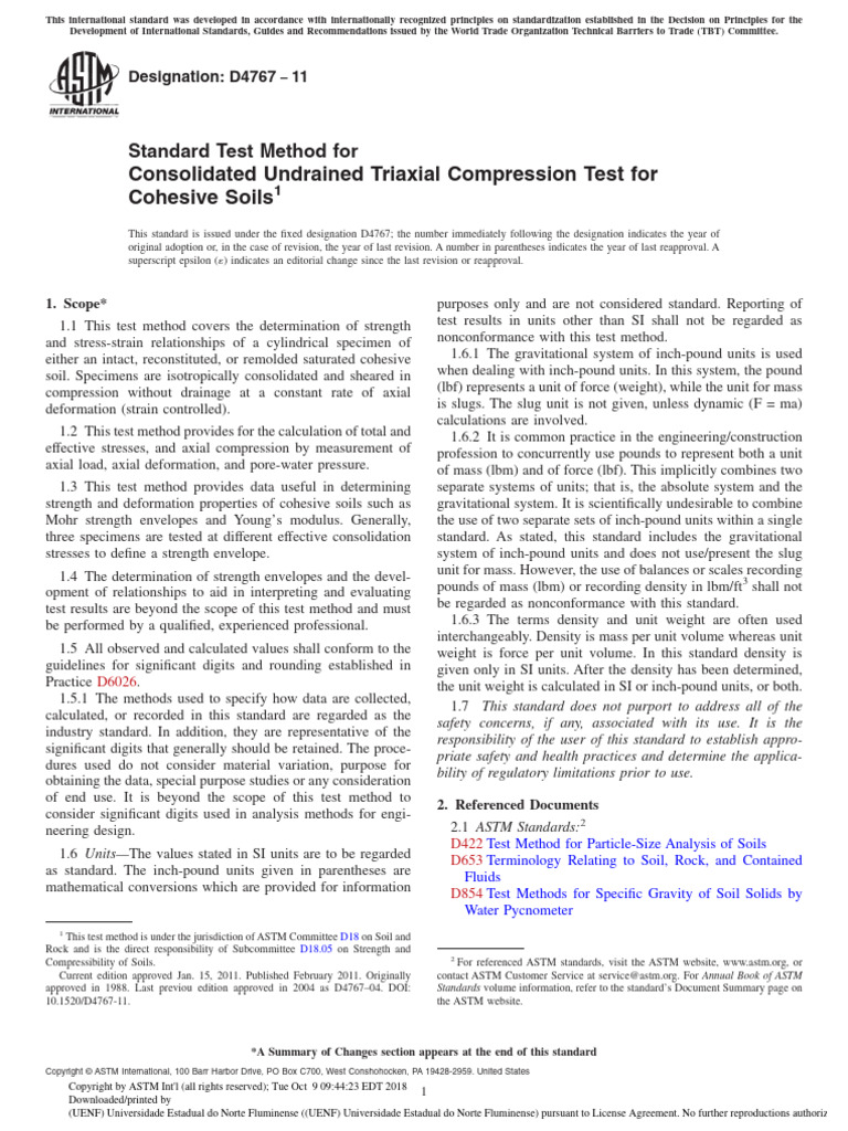 D4767.5713 (Triaxial CIU) | PDF