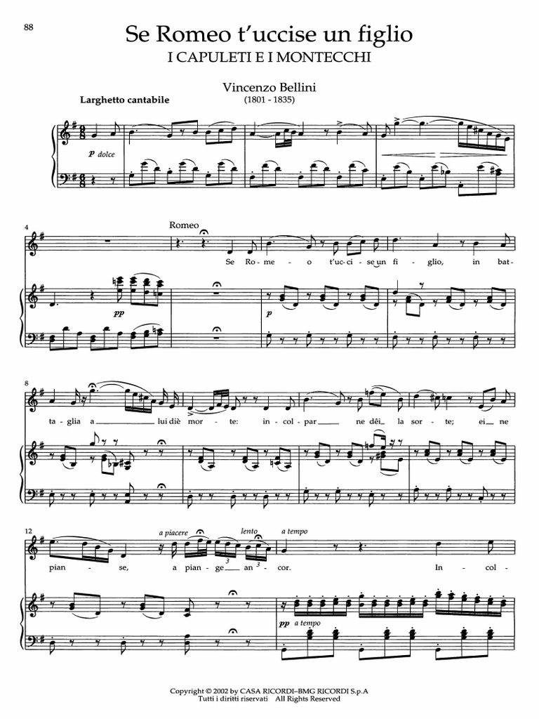 Bellini - I Capuleti e I Montecchi - Se Romeo T'uccisse Un Figlio ...