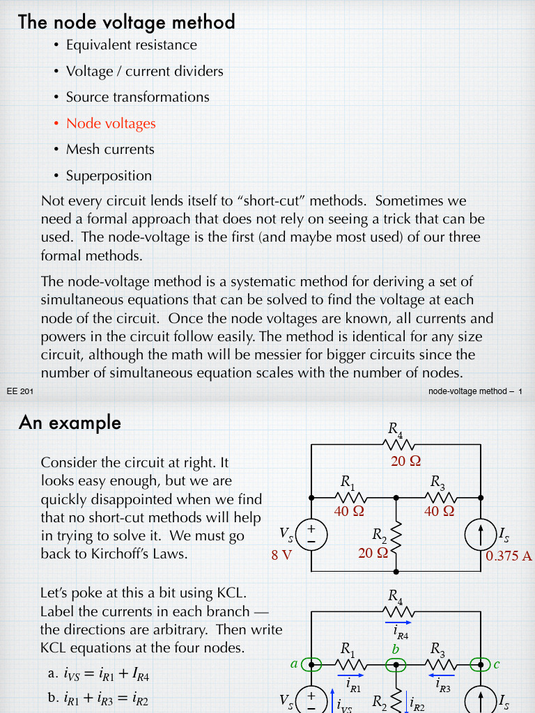 Node Voltage | PDF | Electrical Network | Resistor
