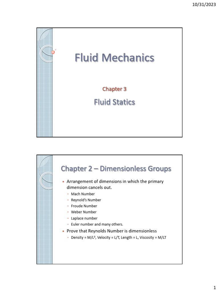 Fluid Mechanics - CH 3 | PDF | Buoyancy | Pressure