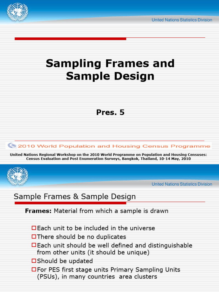 Pres-05 Sampling Frames and Sample Design | PDF