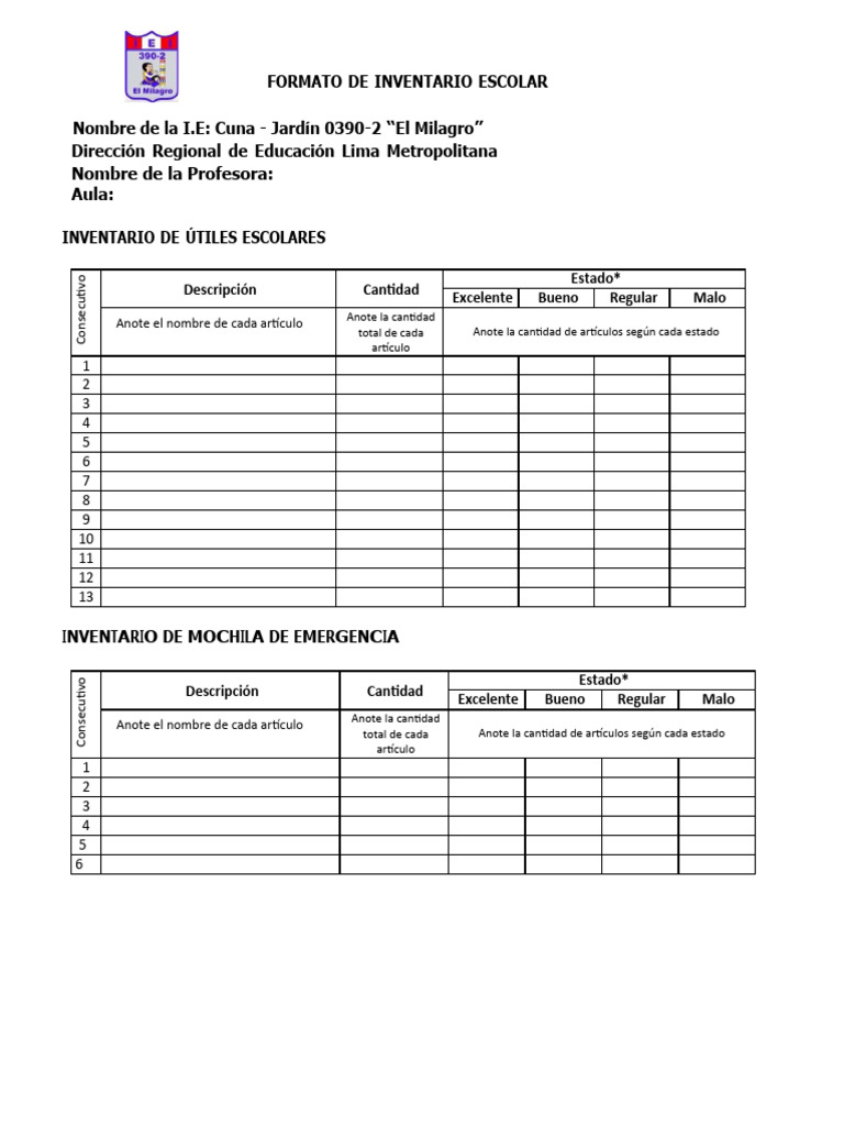 Formato - Inventario 2023 | PDF