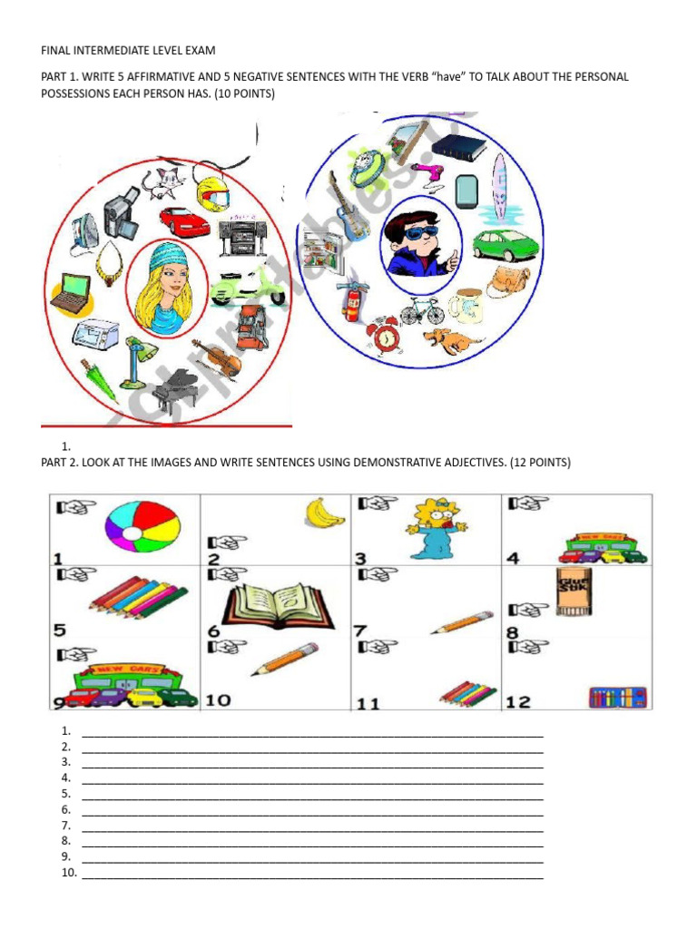 Final Intermediate Level Exam | PDF