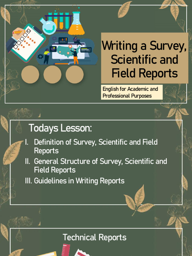 Technical Report - Survey, Scientific and Field Reports | PDF