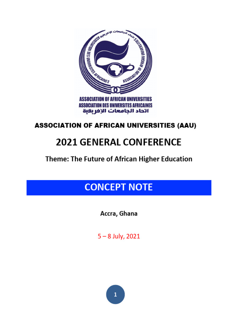 The Concept Note For AAU 2021 General Conference | PDF | Social Science
