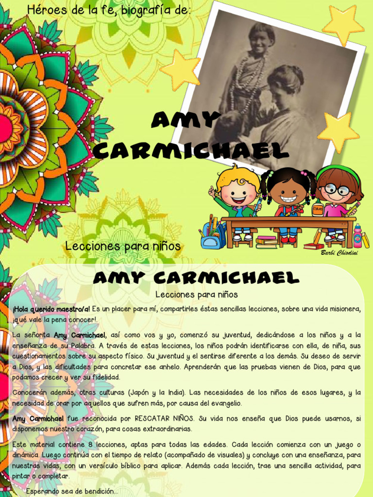 Lecciones sobre Amy Carmichael para Niños | PDF